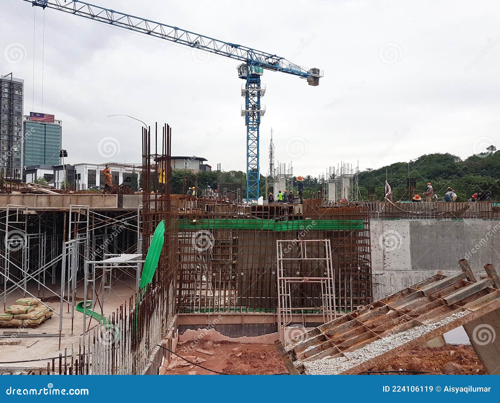 Structural Works are Underway at the Construction Site. Editorial Stock ...