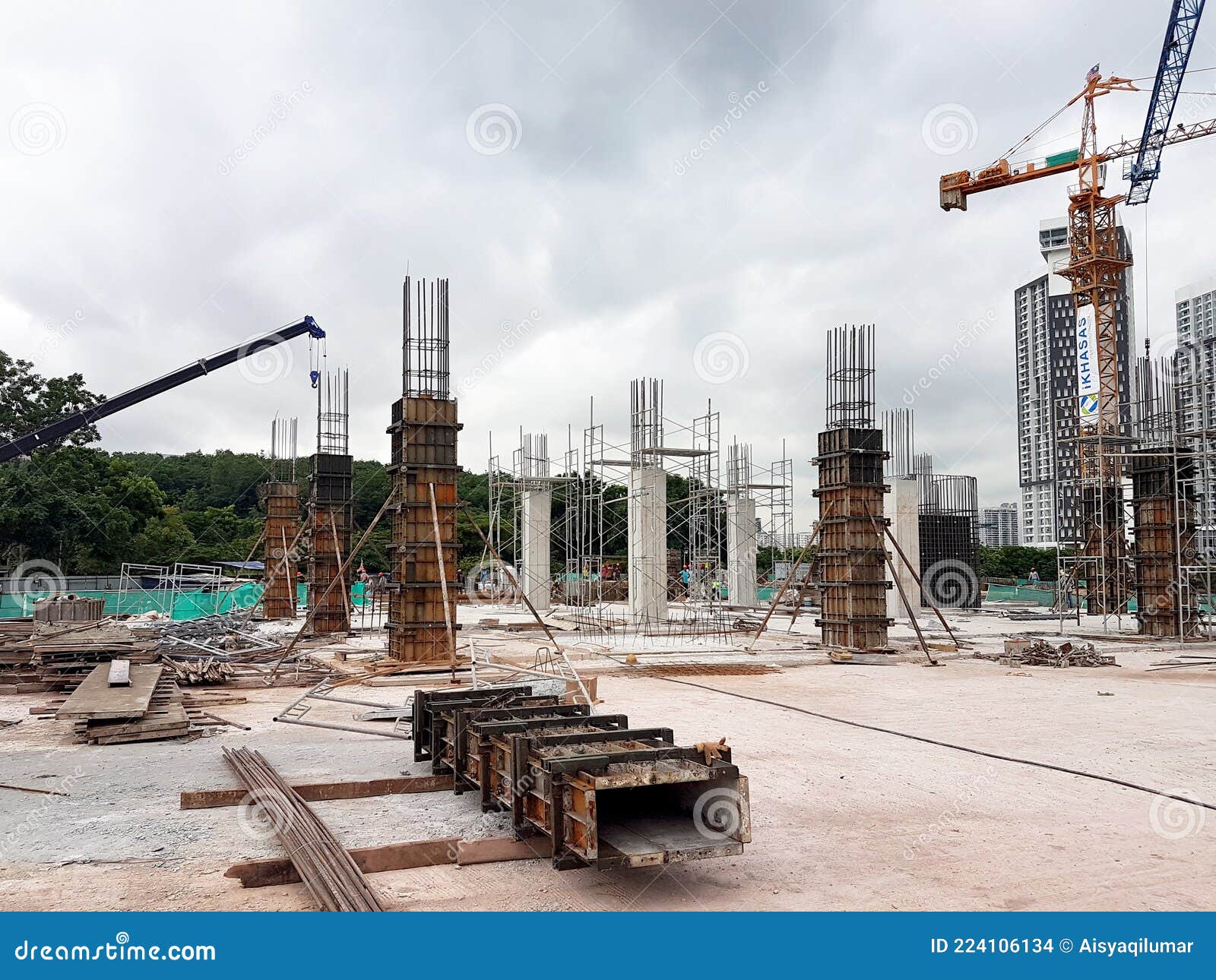 Structural Works are Underway at the Construction Site. Editorial Stock ...