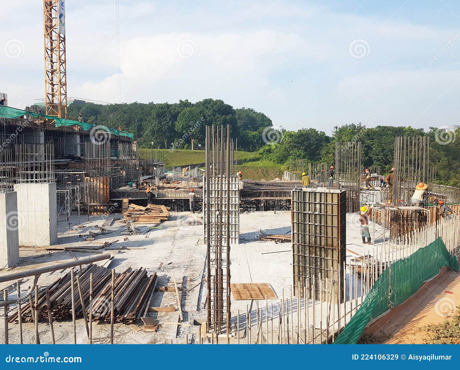 Structural Works are Underway at the Construction Site. Editorial Stock ...