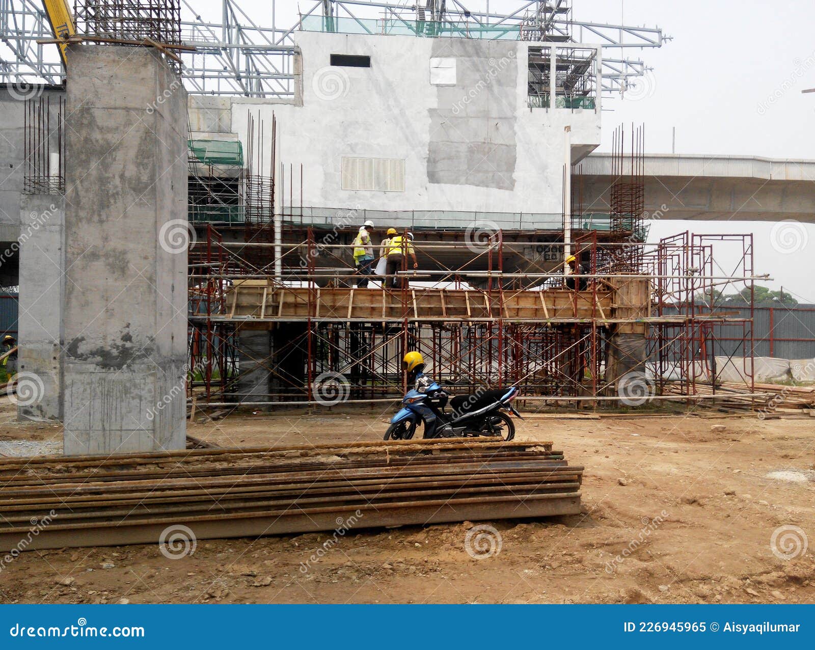 Structural Works are Underway at the Construction Site. Editorial Image ...