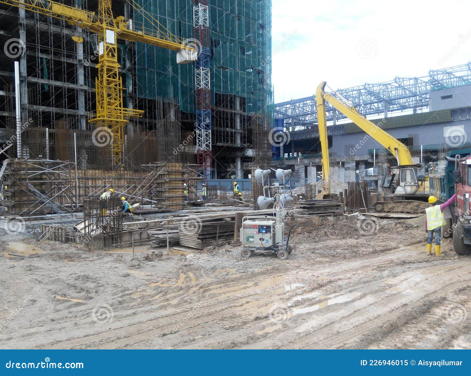 Structural Works are Underway at the Construction Site. Editorial Image ...