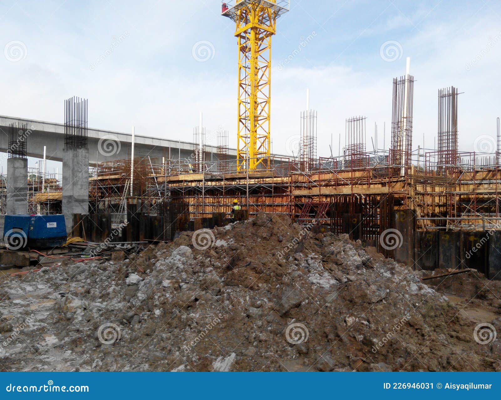 Structural Works are Underway at the Construction Site. Editorial Photo ...