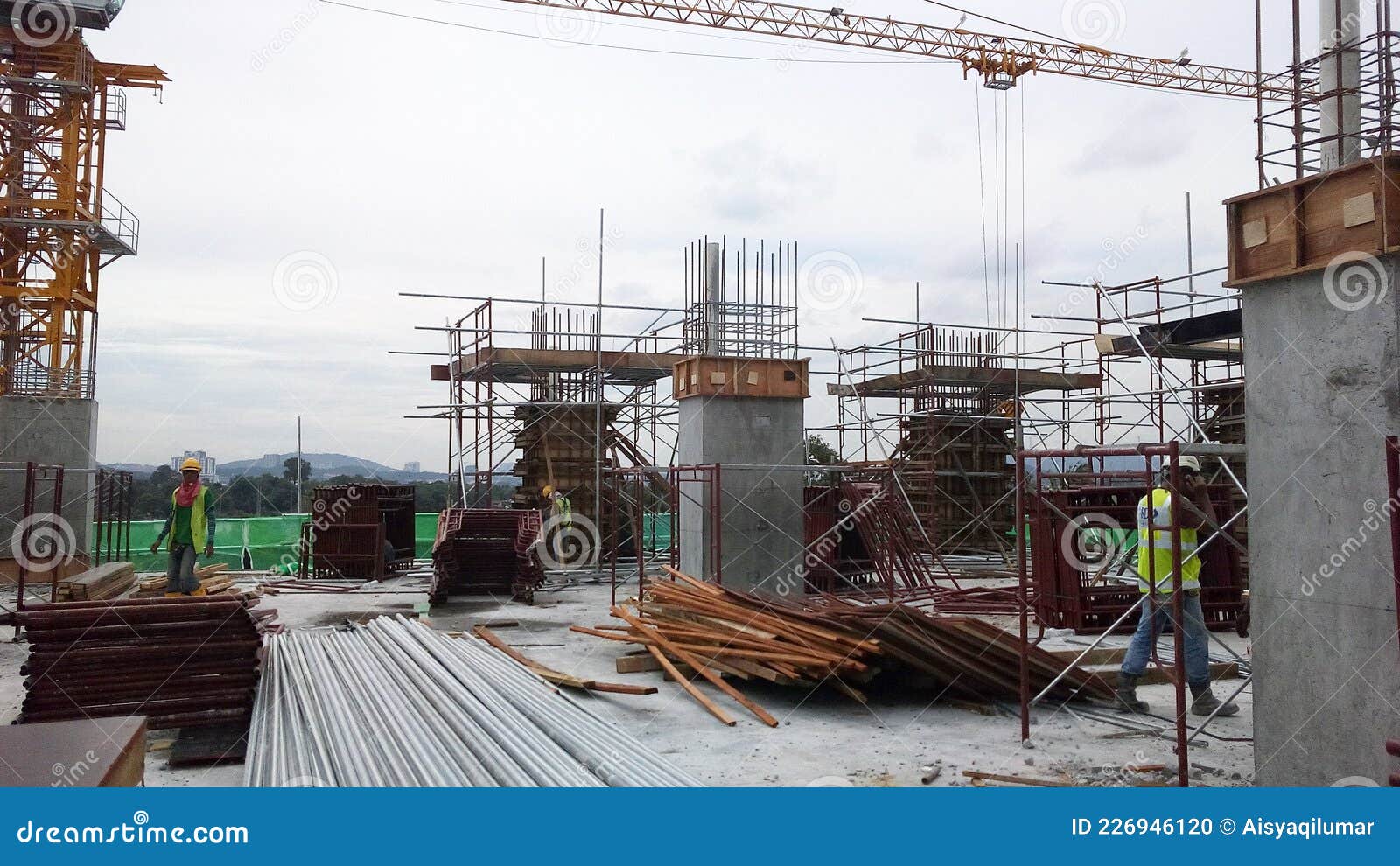 Structural Works are Underway at the Construction Site. Editorial Image ...