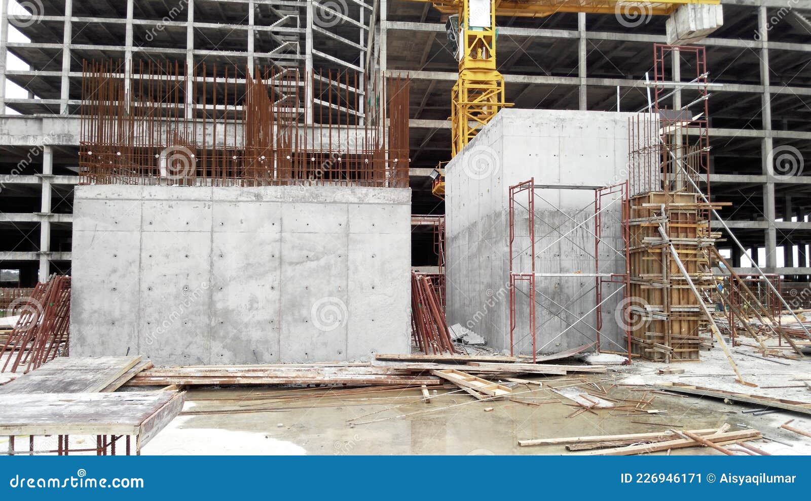 Structural Works are Underway at the Construction Site. Editorial Photo ...