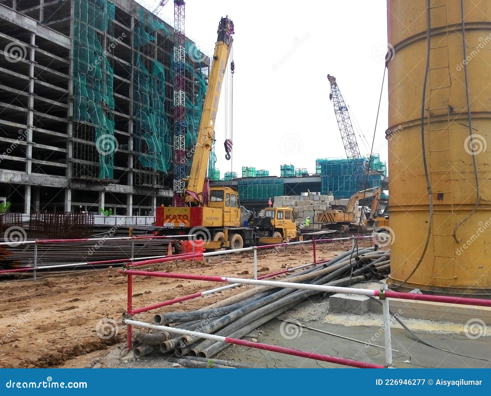 Structural Works are Underway at the Construction Site. Editorial ...