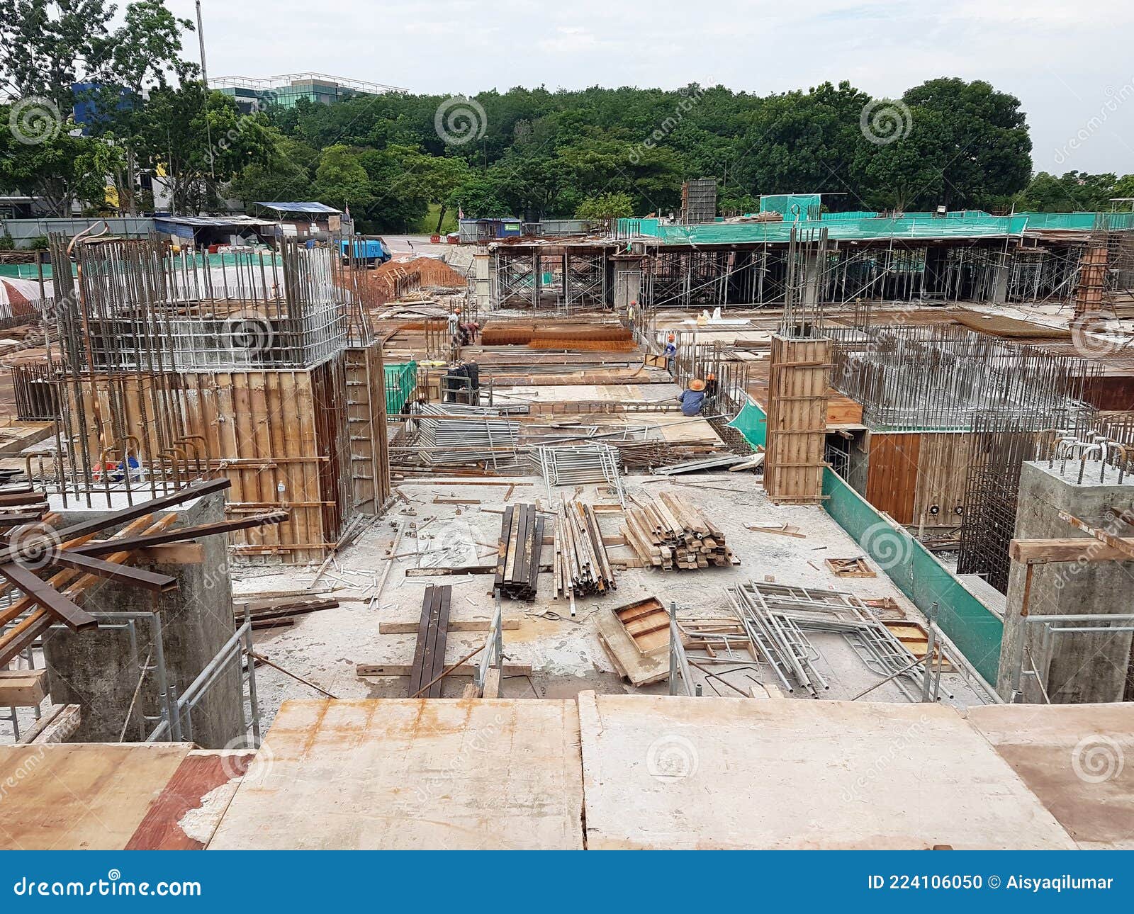Structural Works are Underway at the Construction Site. Editorial Image ...