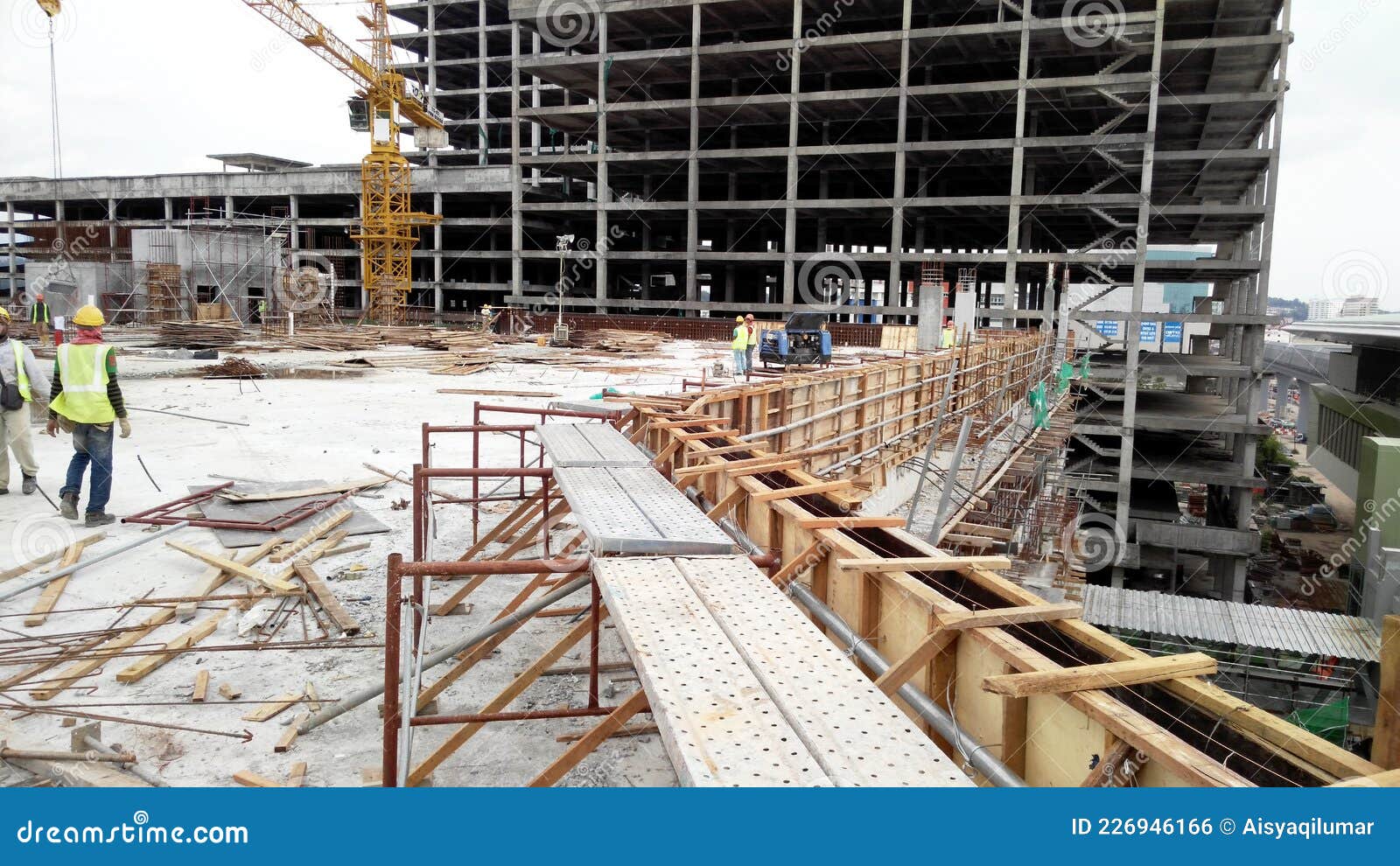 Structural Works are Underway at the Construction Site. Editorial Photo ...