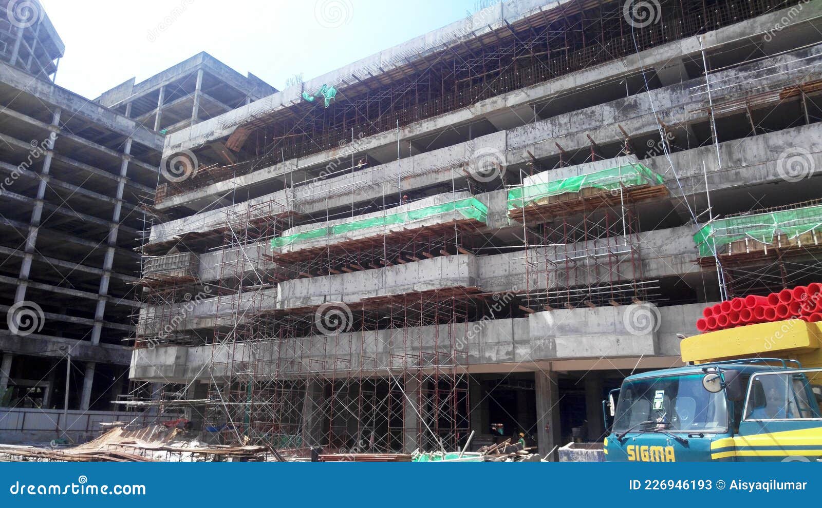 Structural Works are Underway at the Construction Site. Editorial Stock ...