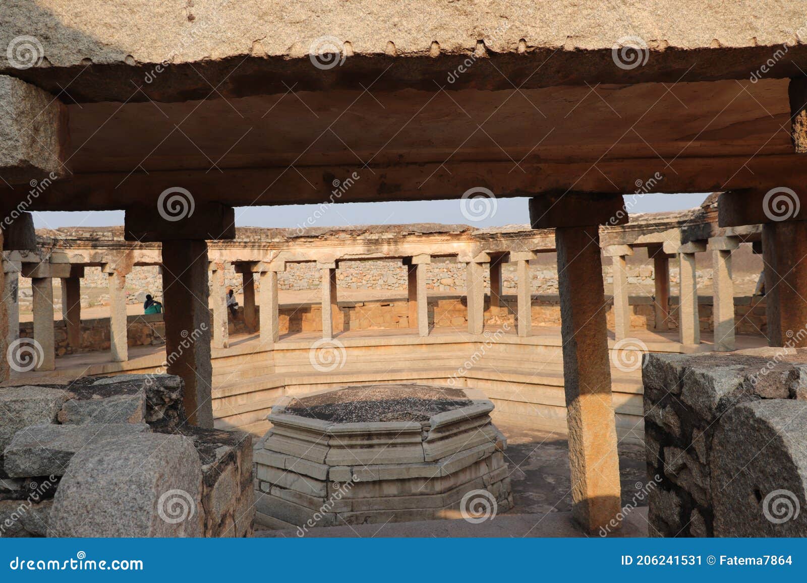 Octagonal Bath at Hampi, Karnataka - Archaeological Site in India Stock Image - Image of ...