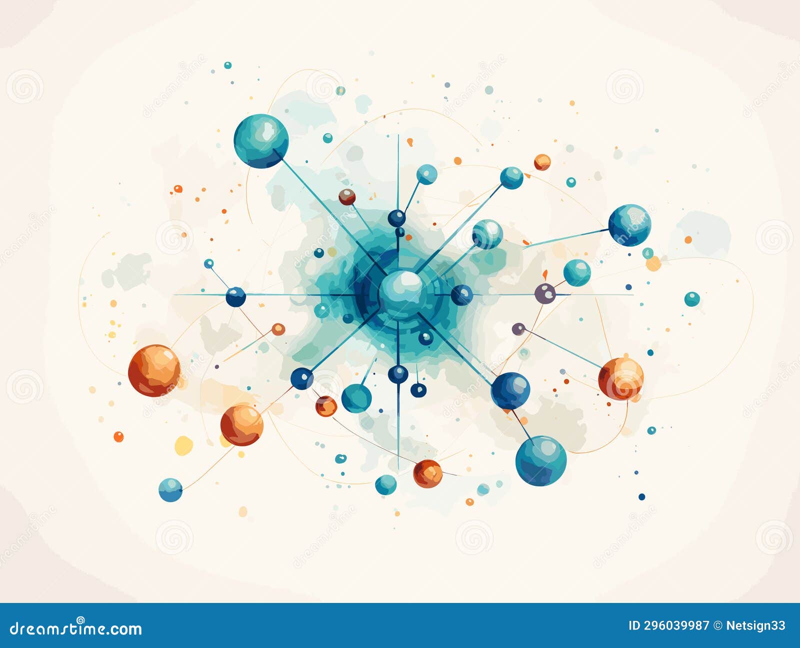 Structure of the Atom in Hand-drawn Style Stock Illustration ...