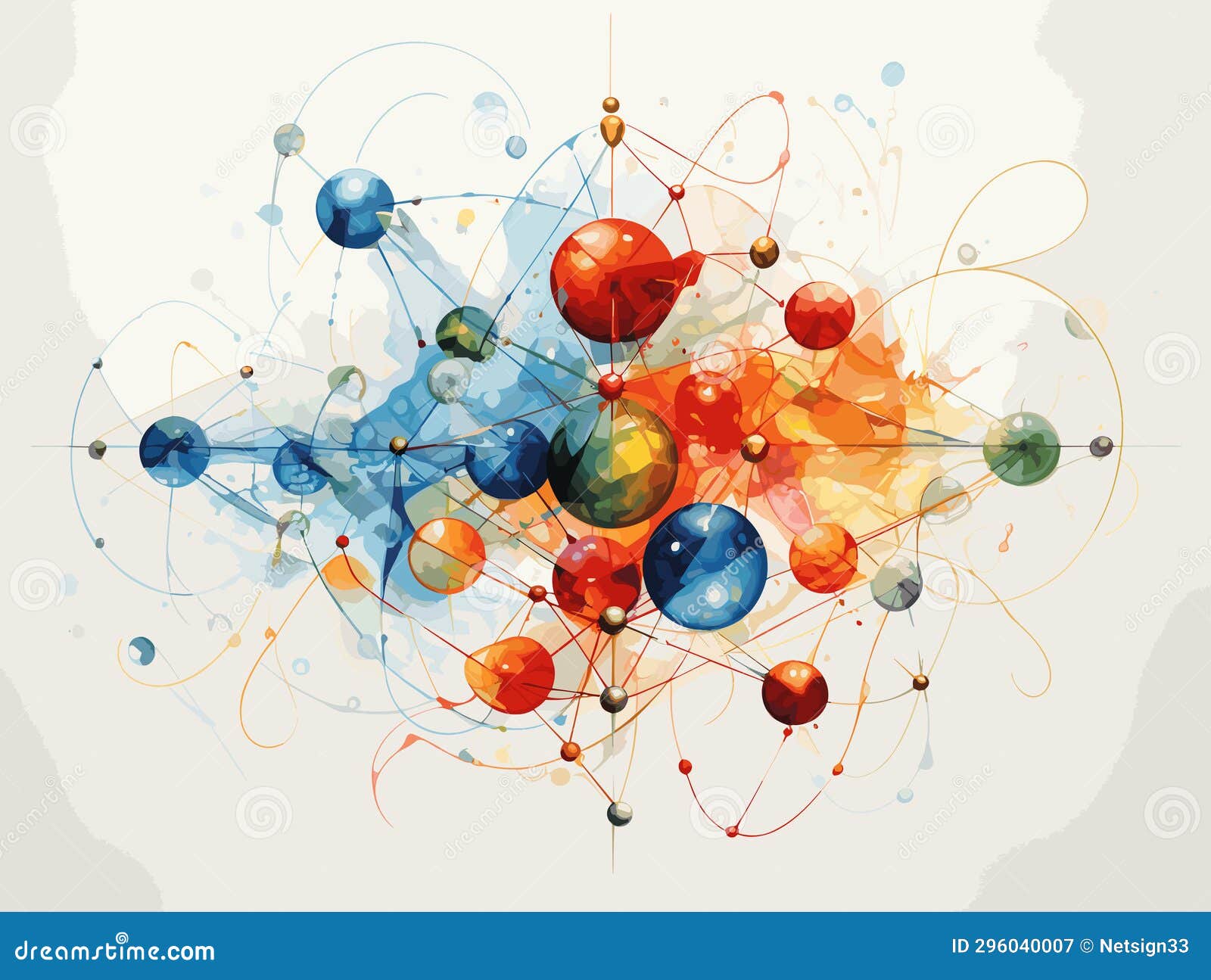 Structure of the Atom in Hand-drawn Style Stock Illustration ...