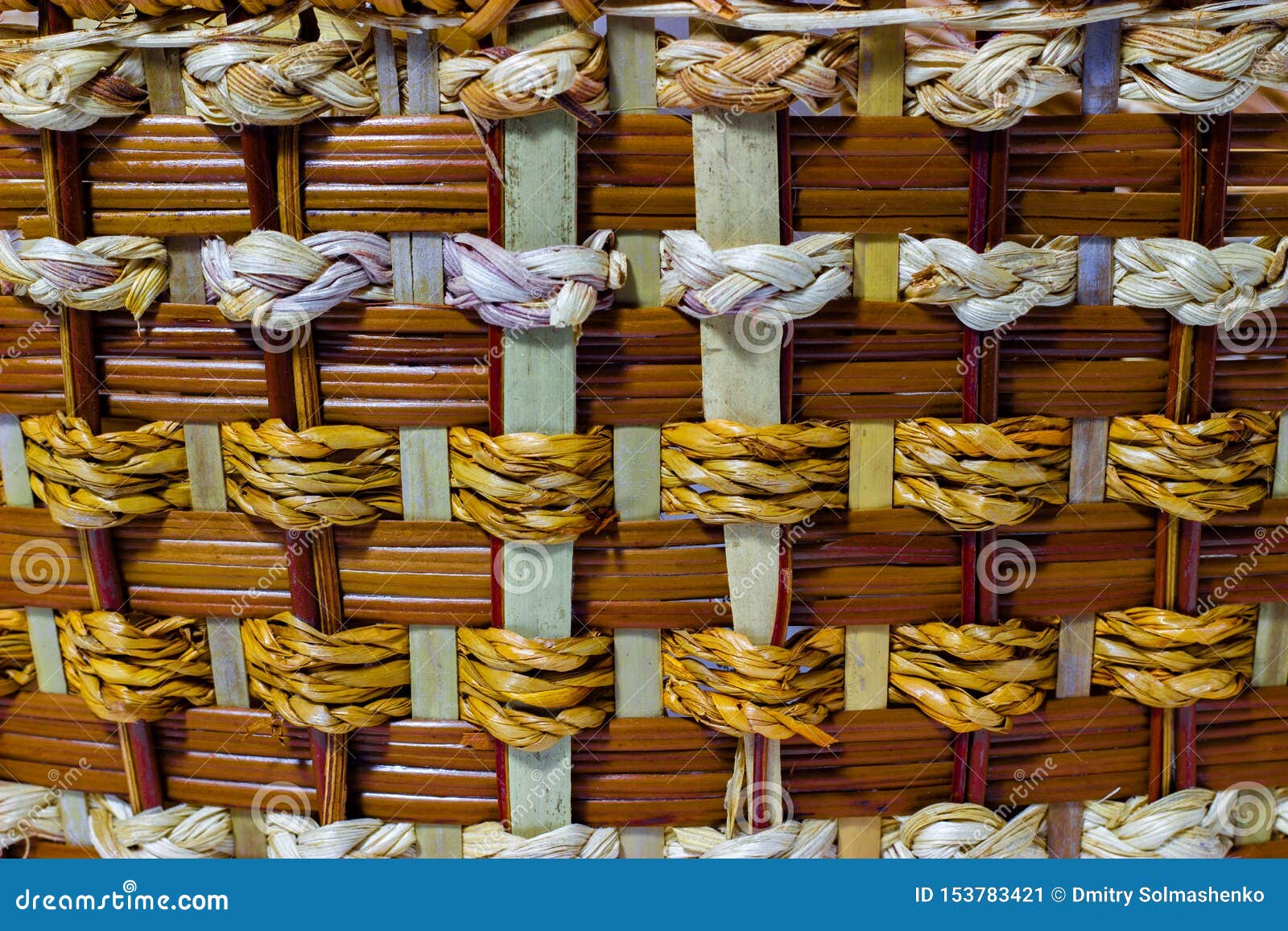 The Structure and Background of the Wicker Basket. Pattern Round ...