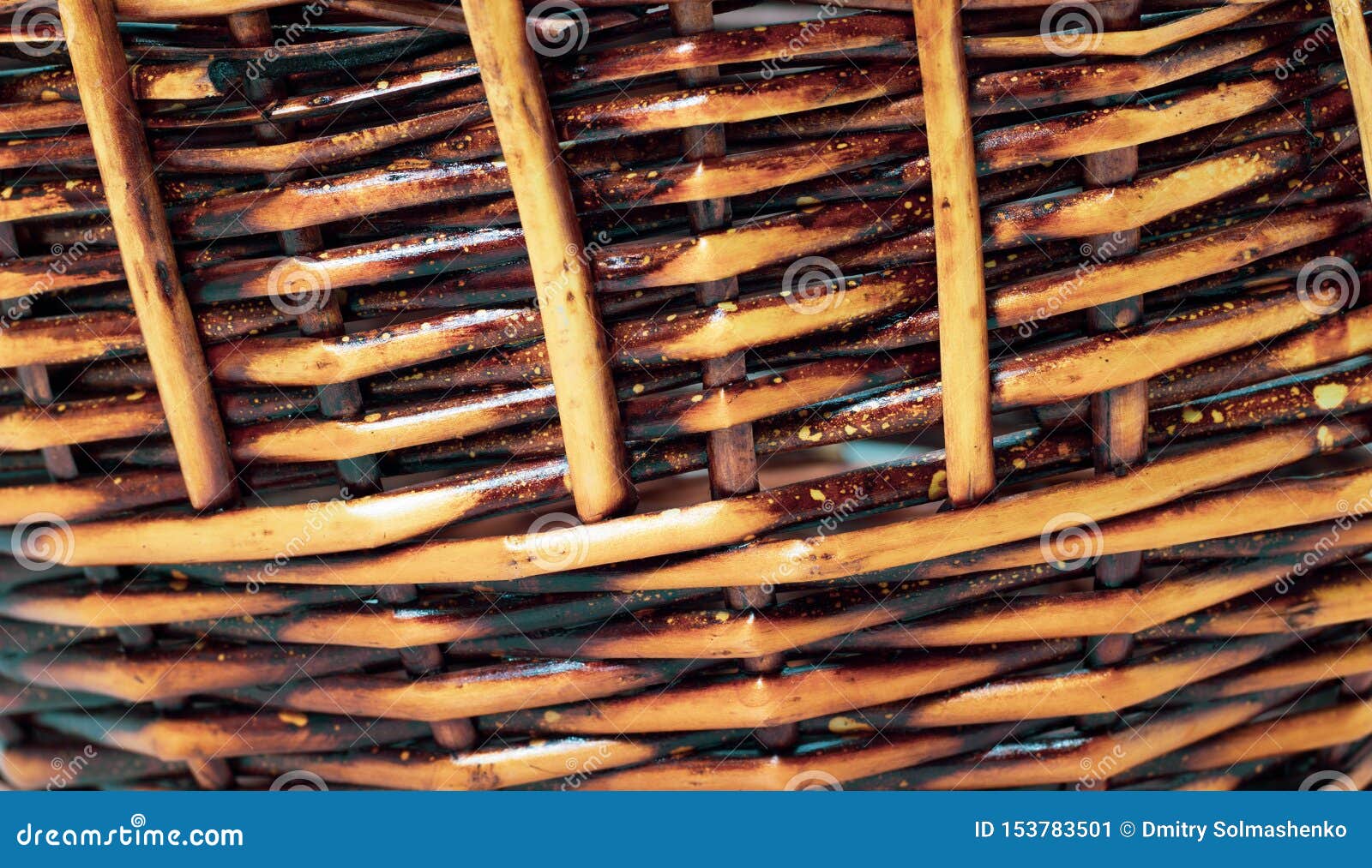 The Structure and Background of the Wicker Basket. Pattern Round ...