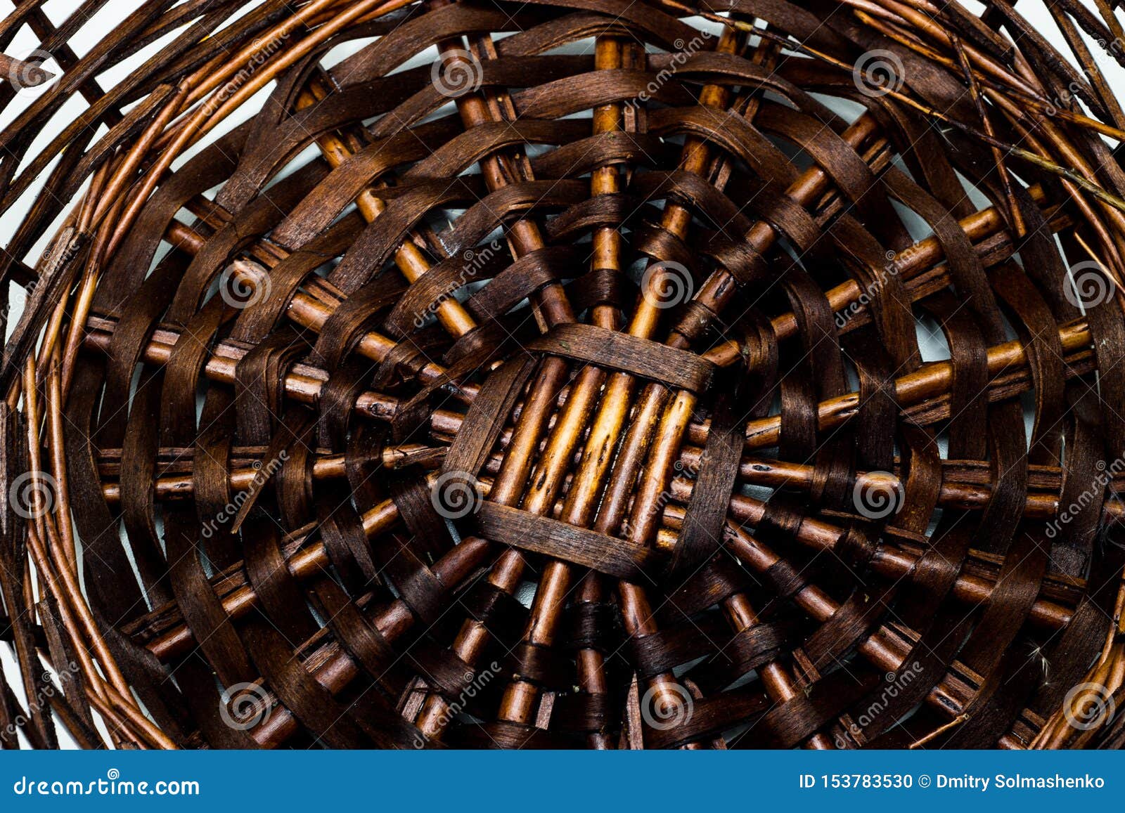 The Structure and Background of the Wicker Basket. Pattern Round ...