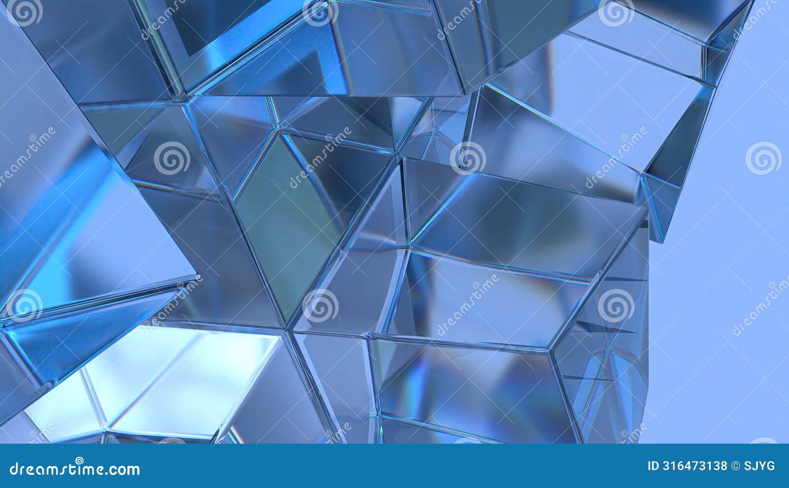 Structure of Blue Glass Cube Refraction and Reflection Design Elements ...