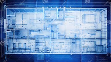 Structure Blueprint of Building Stock Illustration - Illustration of ...