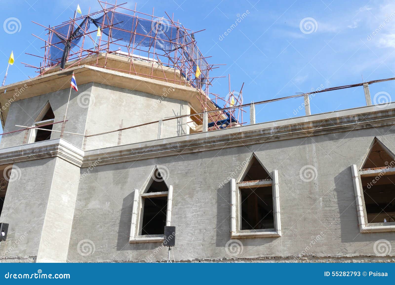 The Structure of Buddhist Pagoda during Construction Stock Image ...