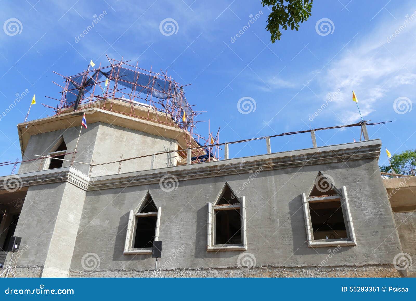 The Structure of Buddhist Pagoda during Construction Stock Image ...