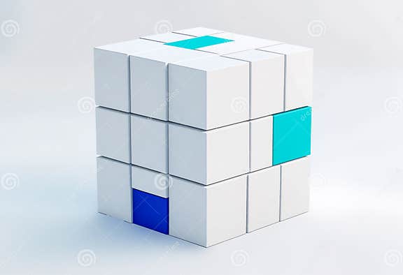Structure Builded with Cubes Isolated on White Background Stock ...