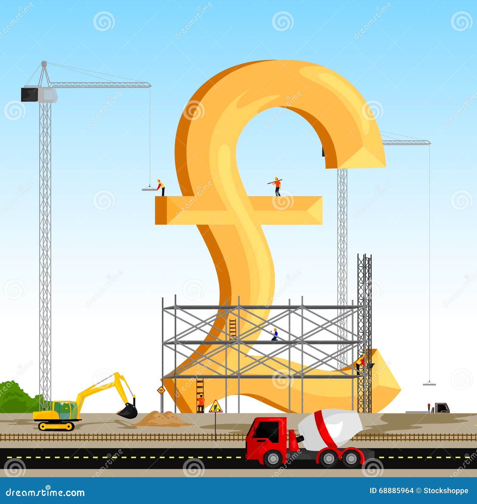 Structure Building of Pound Stock Vector - Illustration of creative ...
