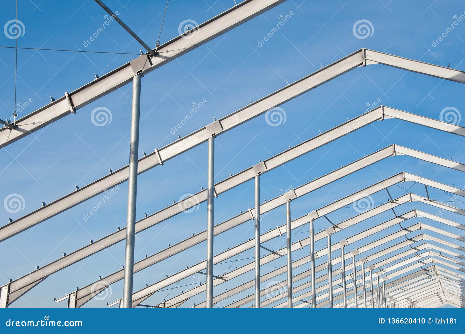 Steel Construction on the Background of the Winter Landscape. Stock ...
