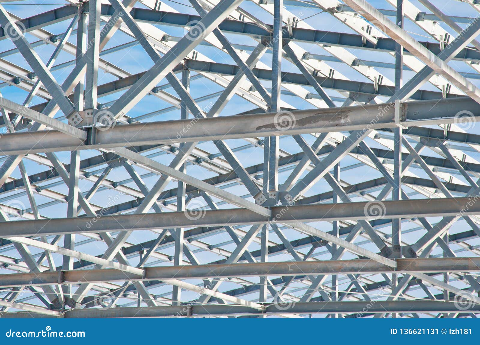 Steel Construction on the Background of the Winter Landscape. Stock ...
