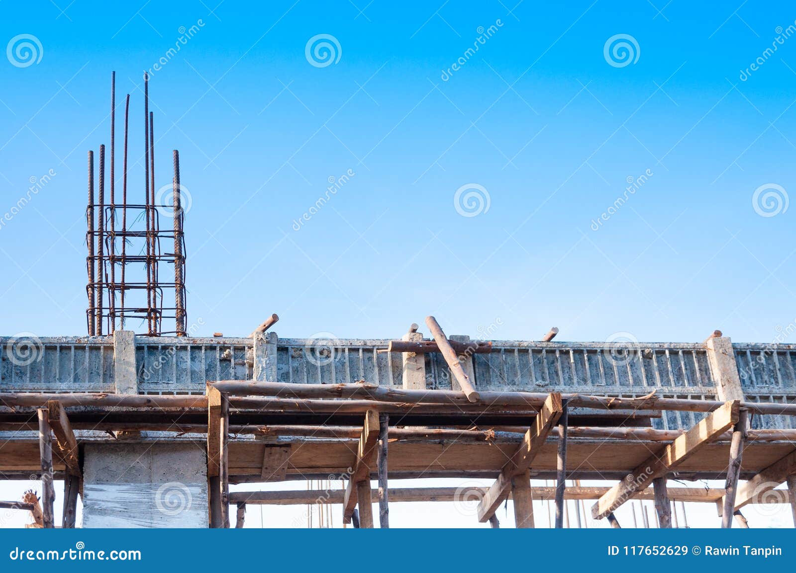 Structure of a Building Under Construction Stock Image - Image of ...
