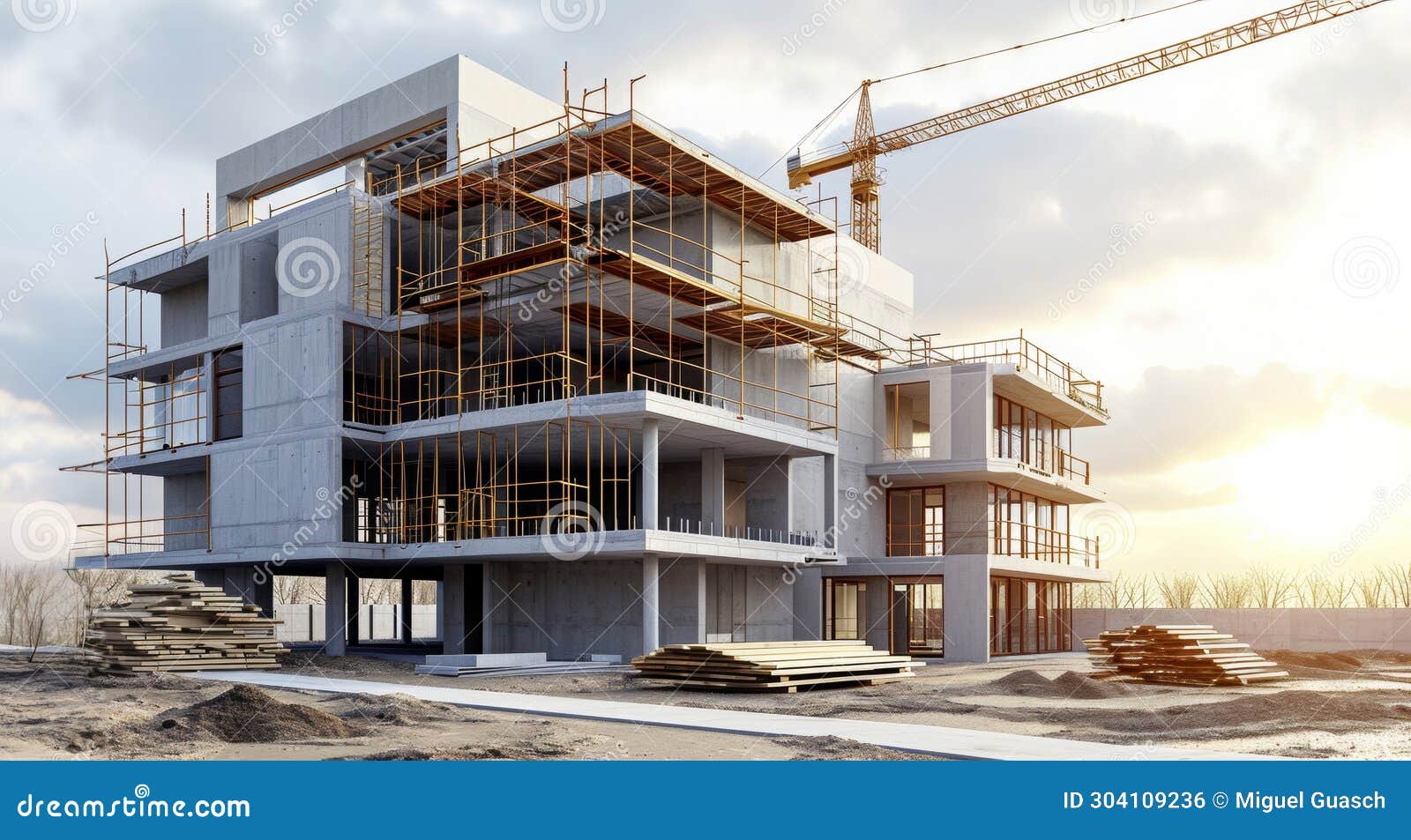 Structure of a Building Under Construction Stock Photo - Image of ...