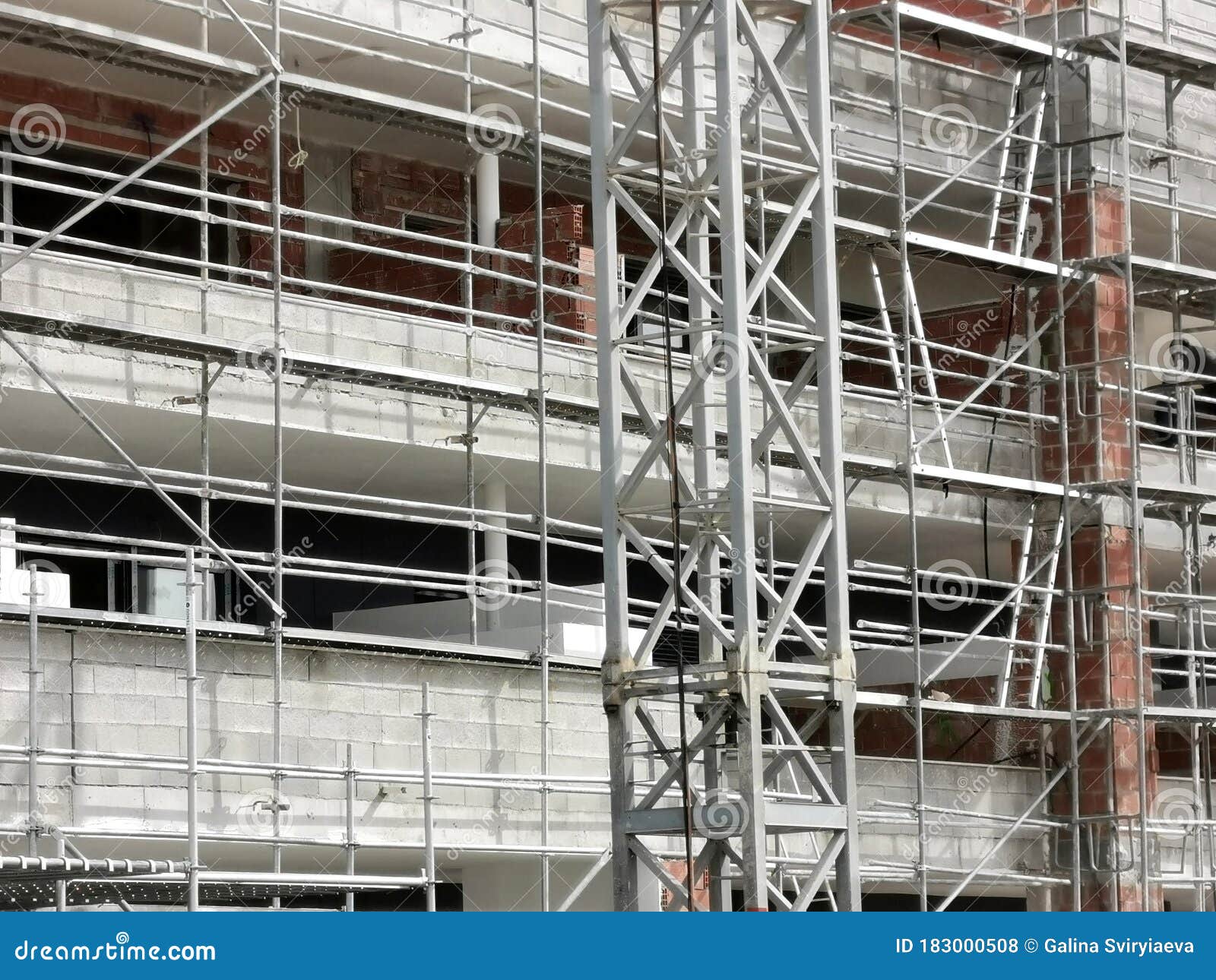 Structure of a Building Under Construction Stock Photo - Image of warm ...