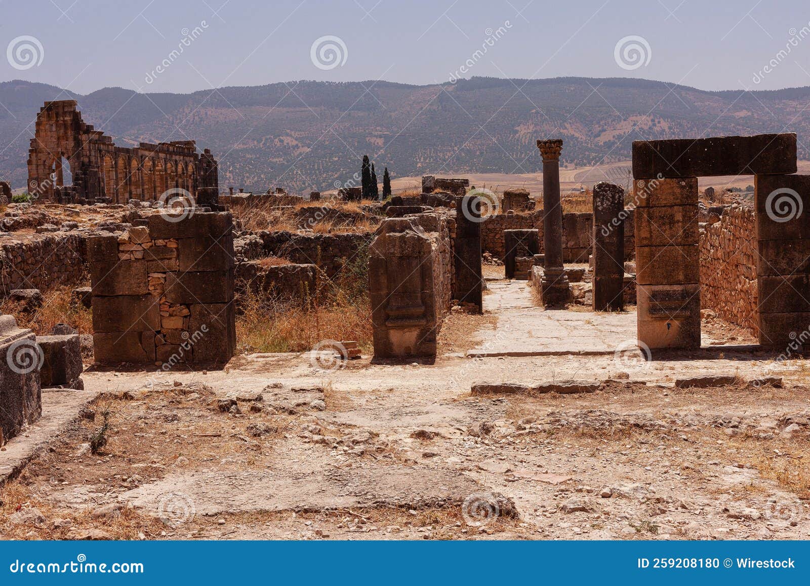 Structure Built in Volubilis City Under a Clear Blue Sky in Morocco ...