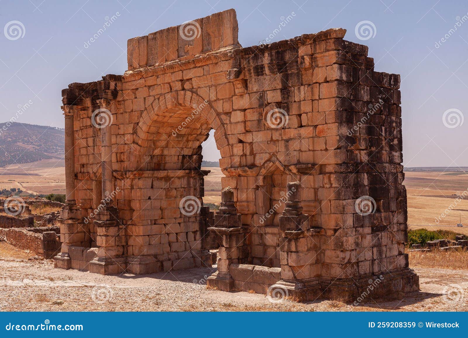 Structure Built in Volubilis City Under a Clear Blue Sky in Morocco ...