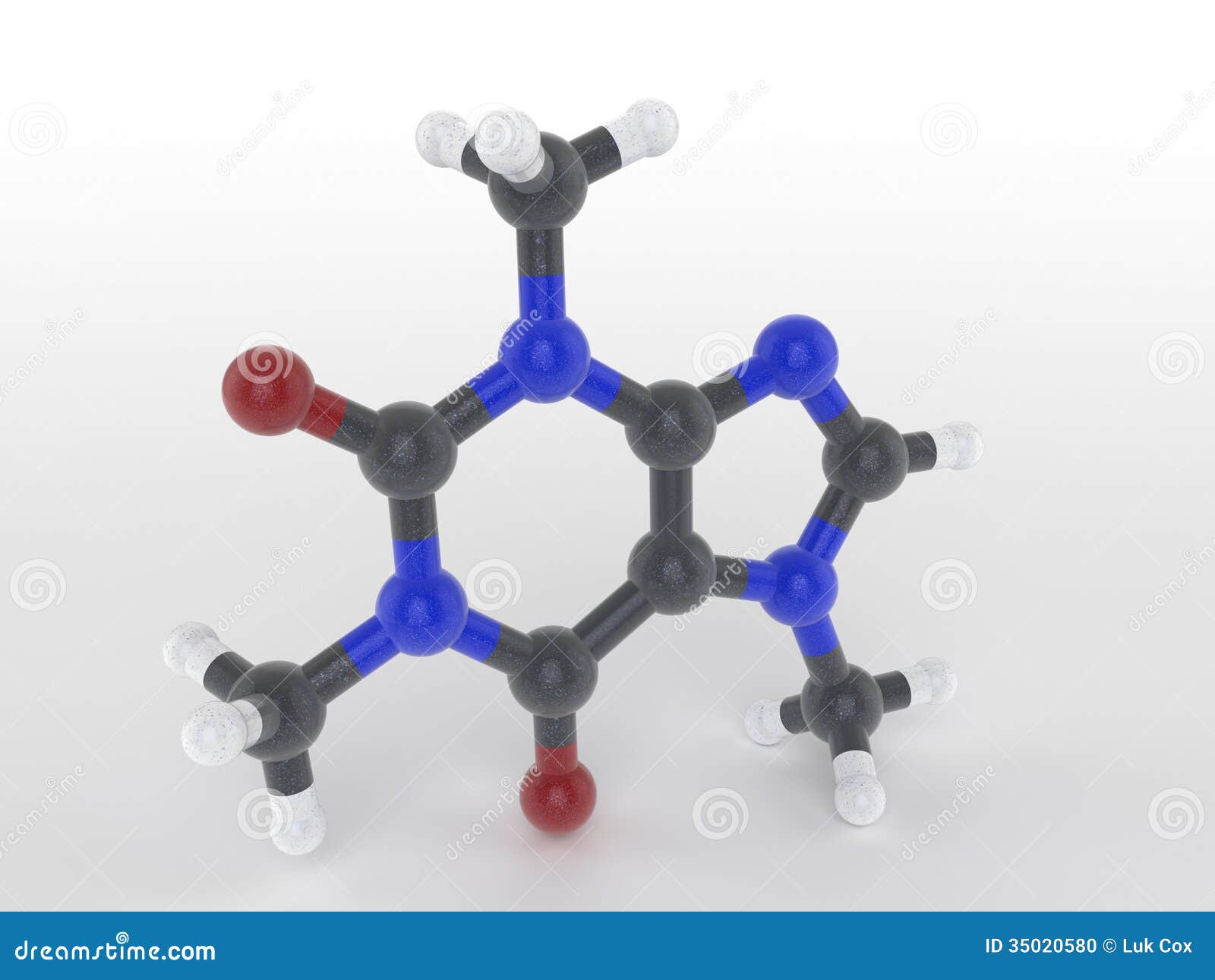 Structure of a Caffeine Molecule Stock Illustration - Illustration of ...