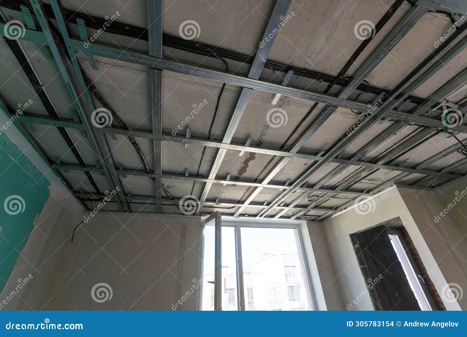Structure of Ceiling Suspension, Installation of Gypsum Plasterboard ...