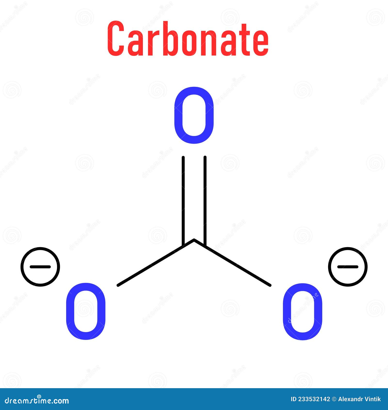 Structure Chimique De L'anion Carbonate. Formule Chimique Squelettique ...