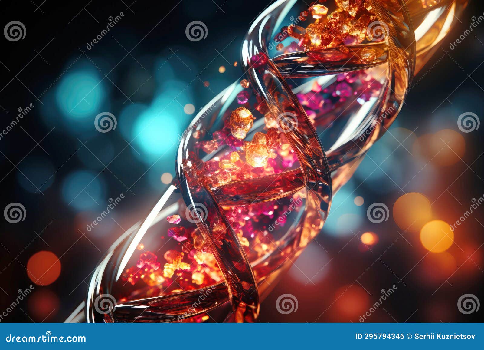 Structure of Colored Human DNA, Chromosome Studies. AI Generated. Stock ...