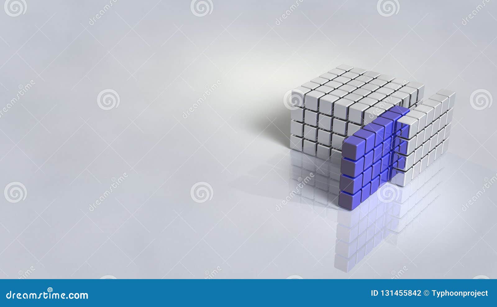 Structure Composed of Blocks. Sample Extracted from it. 3D Illustration ...