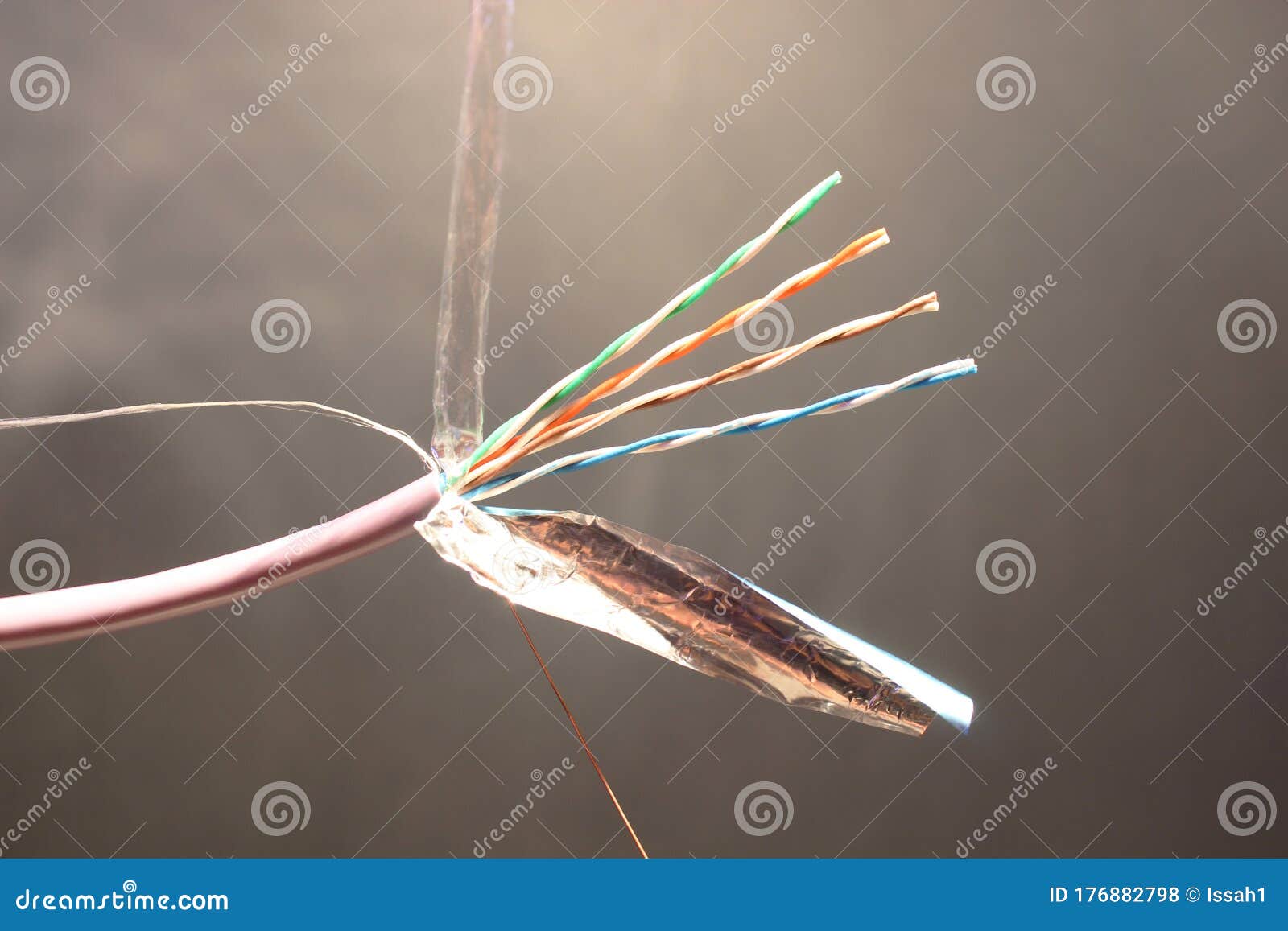 Structure and Composition of the Utp Twisted Pair Cable in Close Up ...