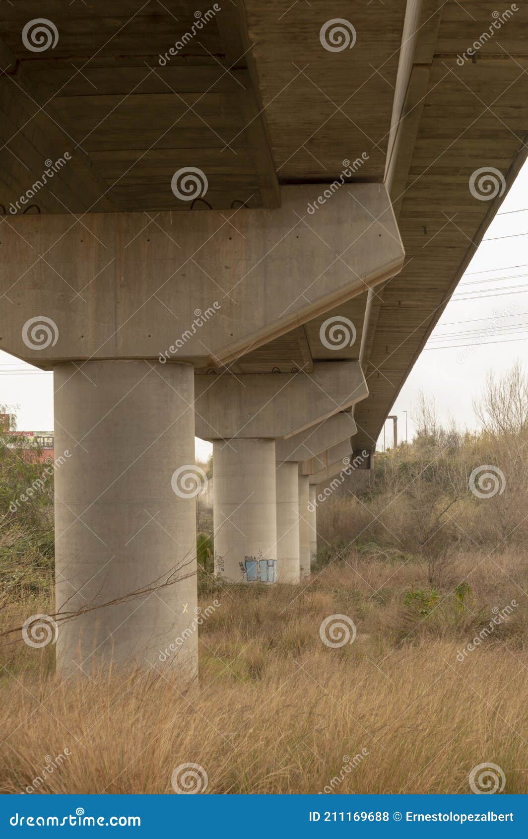 Structure of a Concrete Bridge Seen from Below Stock Photo - Image of ...