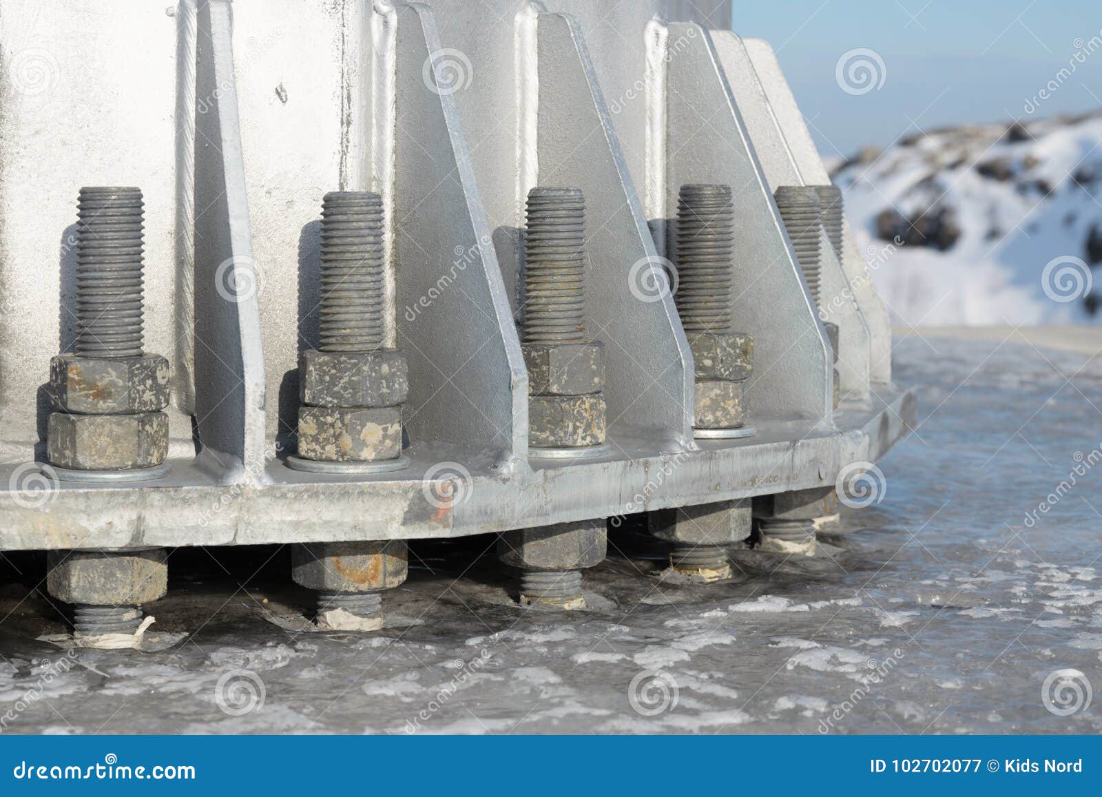 The Structure is Connected with Bolts and Nuts. Stock Image - Image of ...