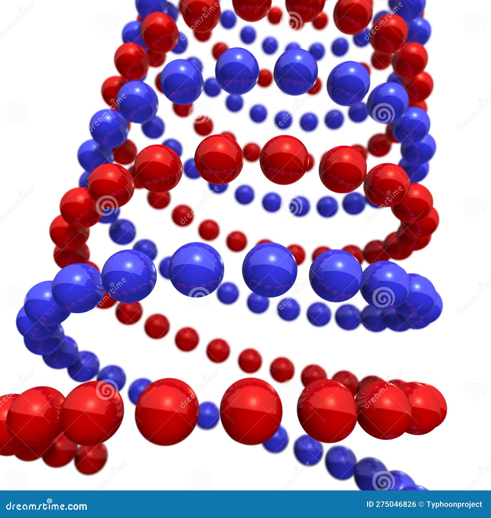 A Structure Connected To a Double Helix Structure. Red and Blue. an ...