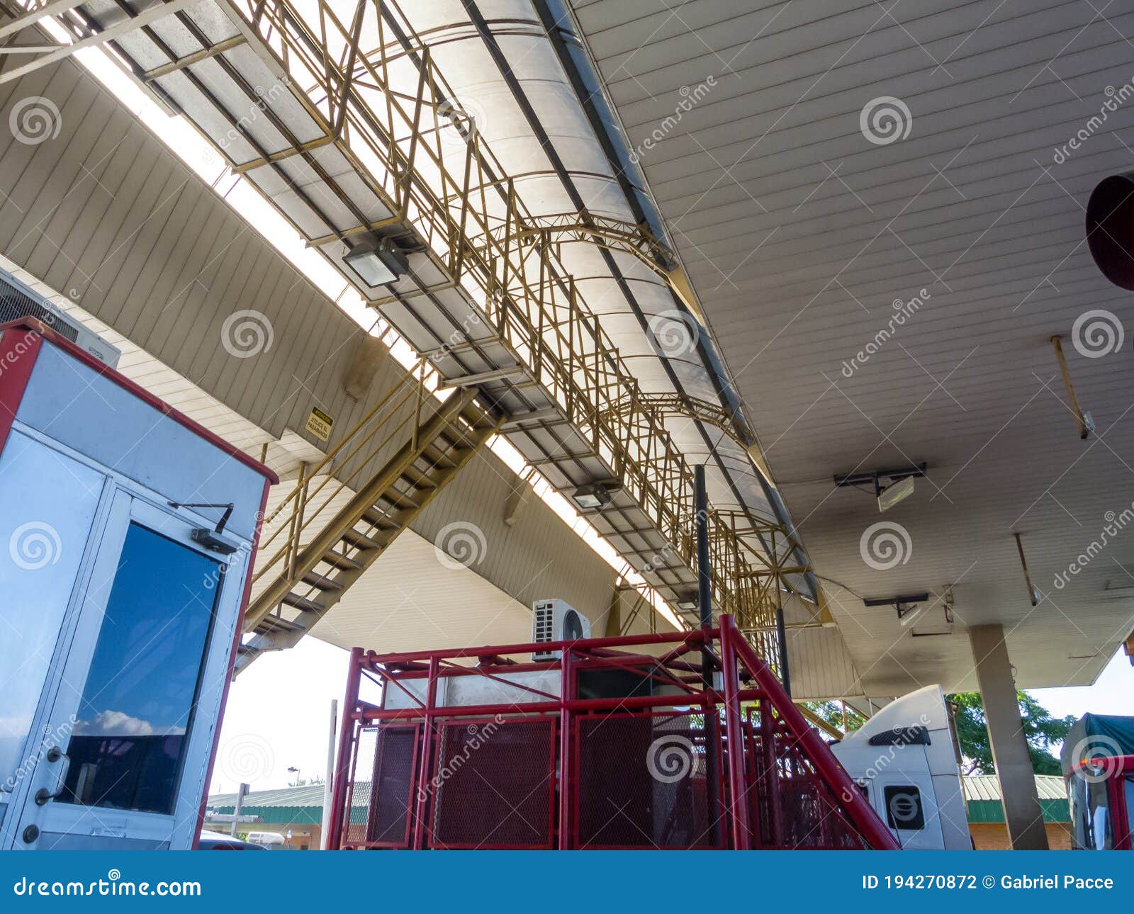 Structure that Connects Various Toll Lines Stock Photo - Image of metal ...