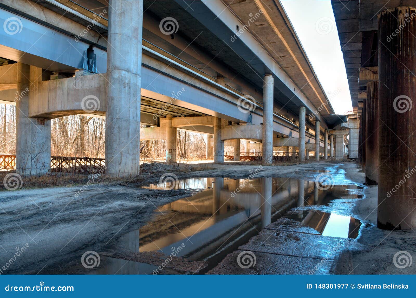 Structure Construction Urban Design Under the Bridge in the Ciry Stock ...
