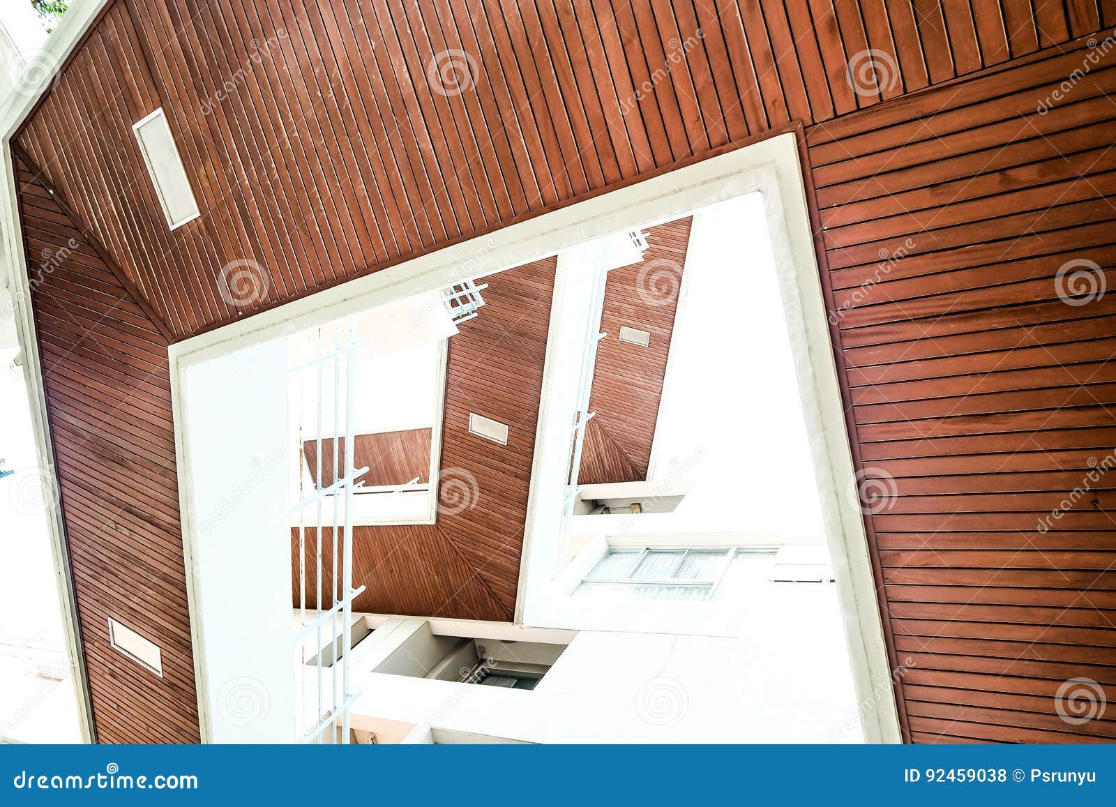 Structure Corridor Coordinate Wood Ceiling Modern Classic Desi Stock ...