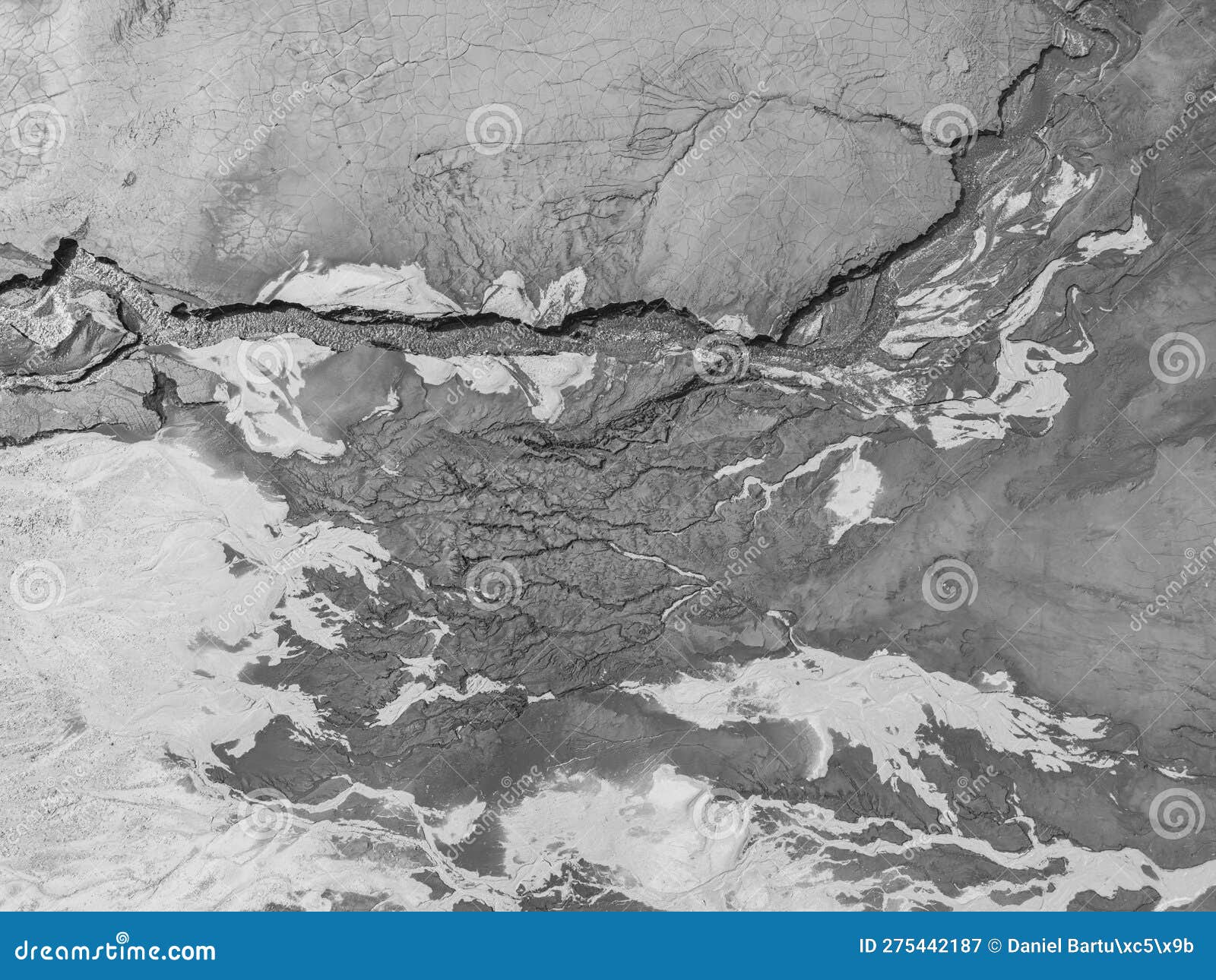 The Structure of Cracked Wet Earth at the Bottom of the Lake, Creating ...