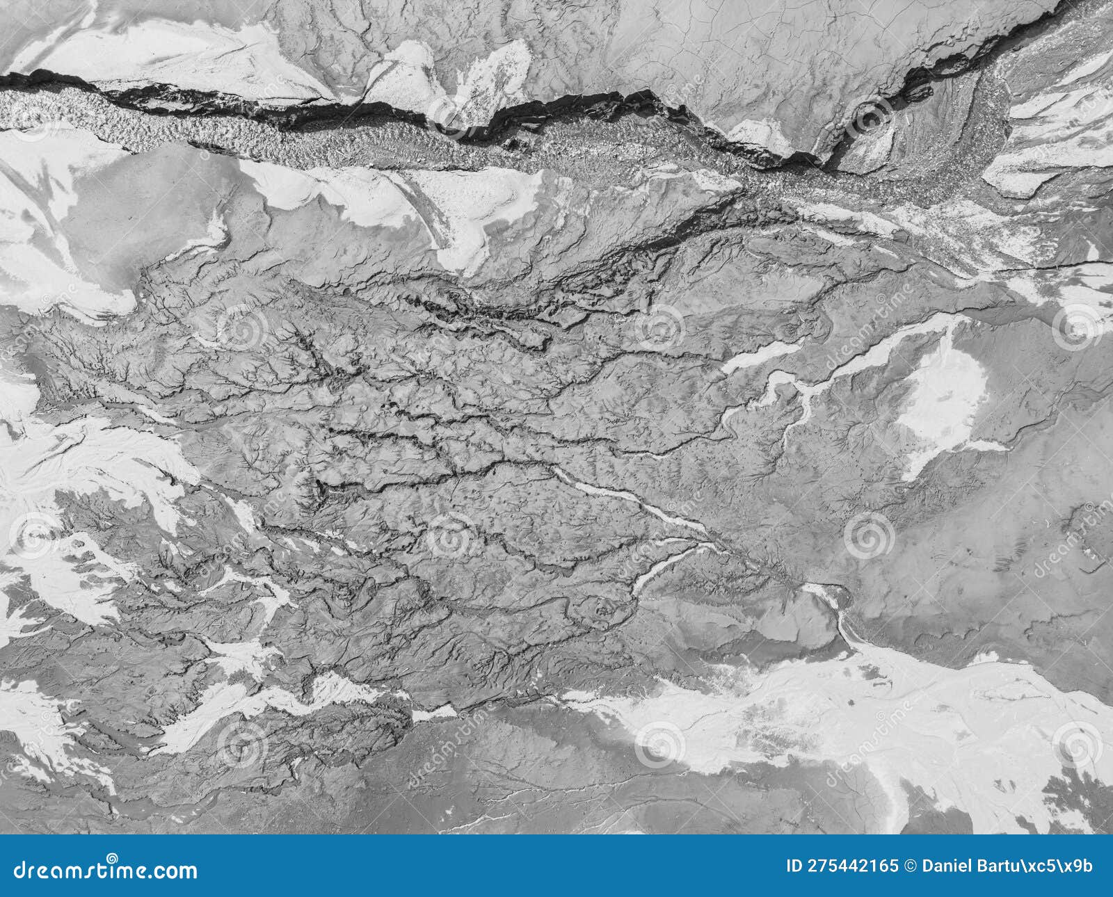 The Structure Of Cracked Wet Earth At The Bottom Of The Lake, Creating ...