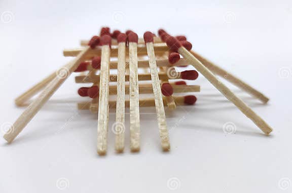 Structure Created through Matchstick Stock Photo - Image of safety ...