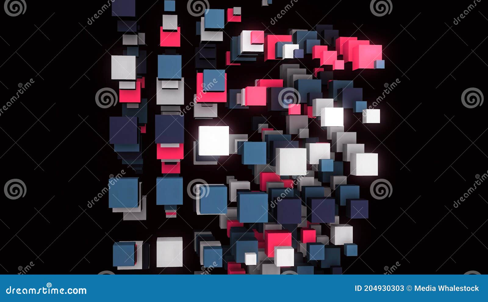 Structure of Cubes Rotates Down. Animation. Beautiful 3D Animation of ...