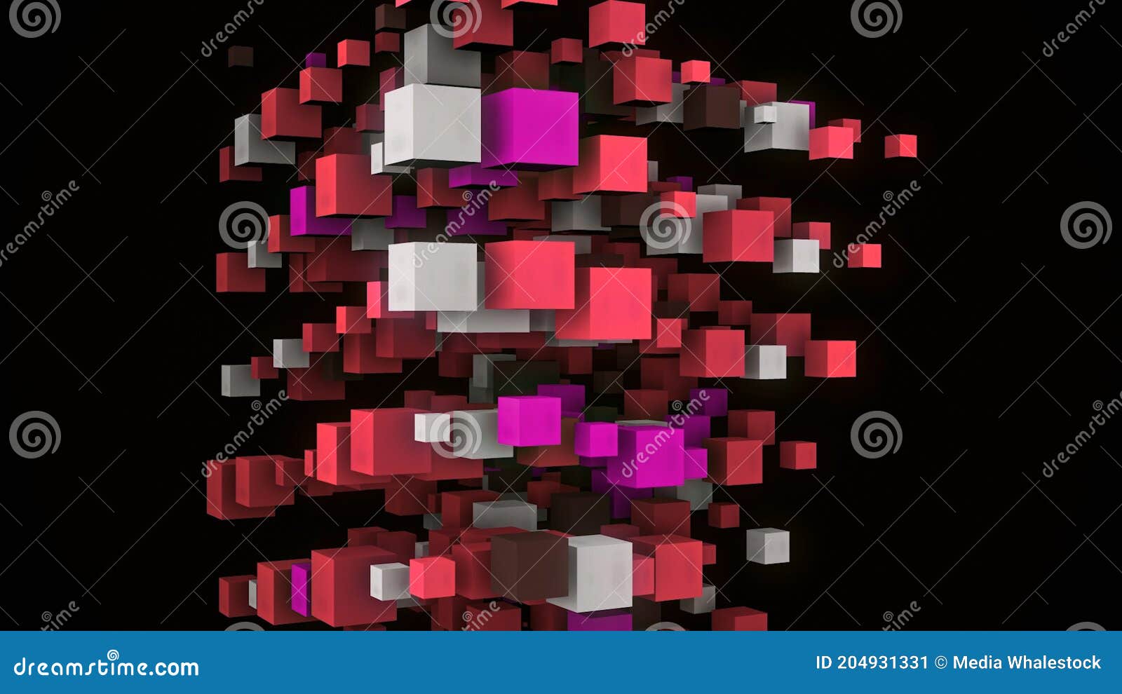 Structure of Cubes Rotates Down. Animation. Beautiful 3D Animation of ...