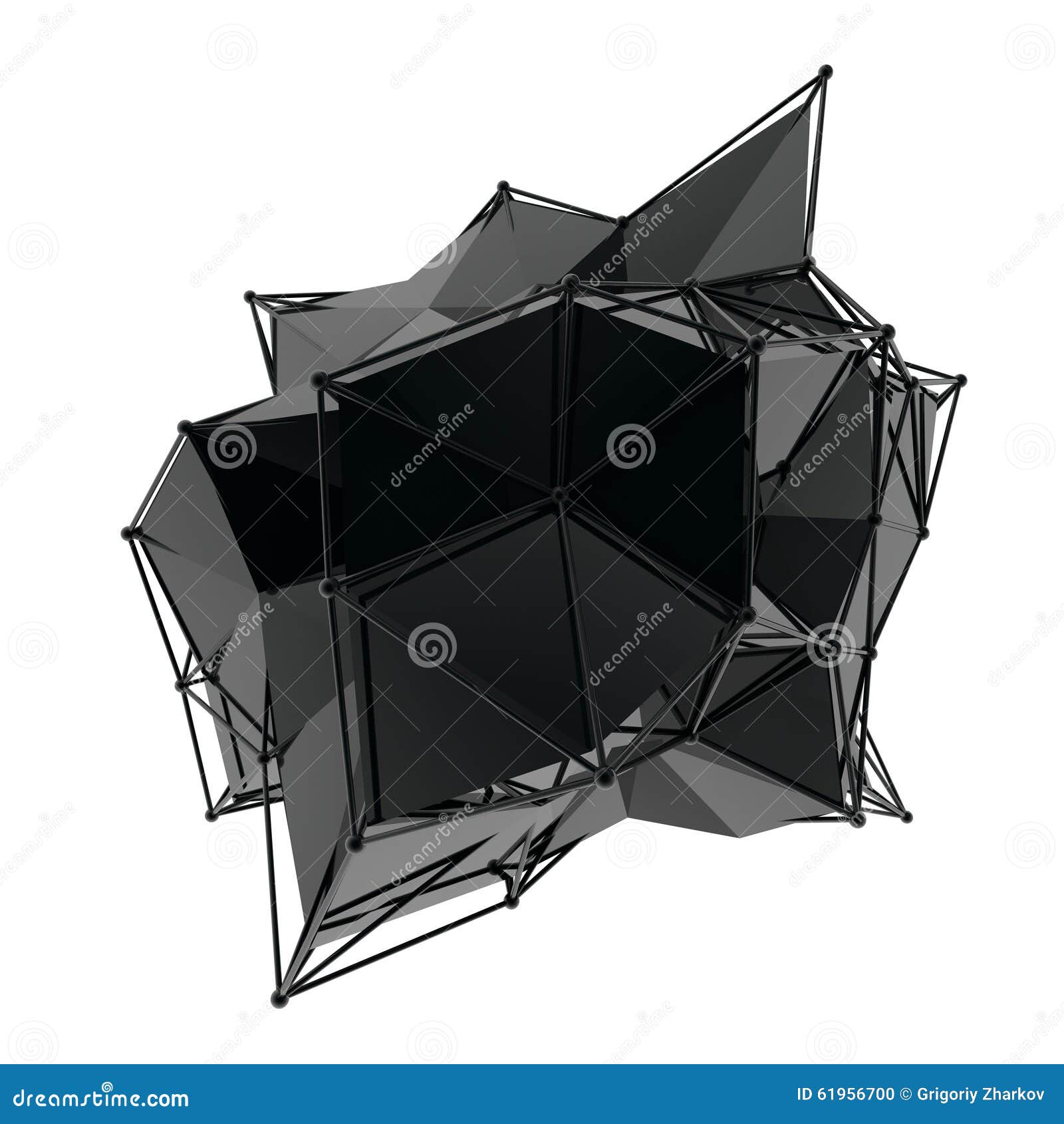 Structure 3d Render Computer Graphics CG. Crystal Illustration. One ...