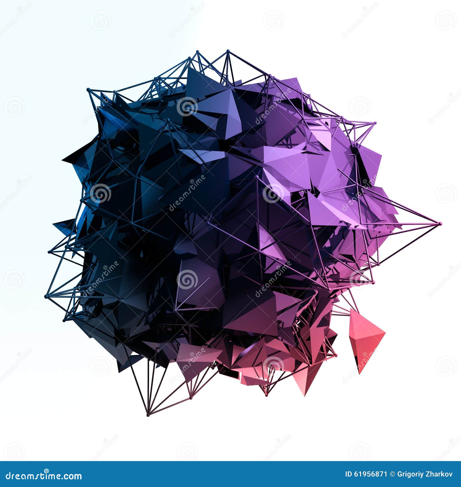 Structure 3d Render Computer Graphics CG. Crystal Illustration. One ...